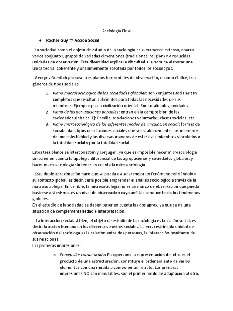 Sociología Final | Descargar gratis PDF | Emile Durkheim | Sociología