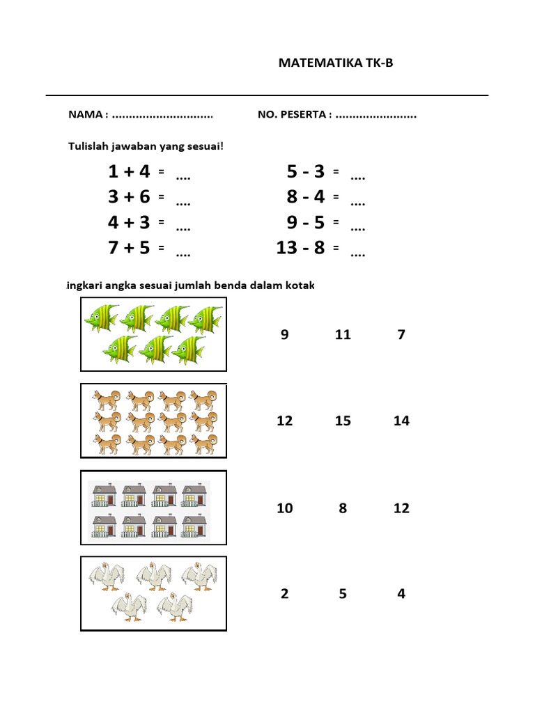 Matematika TK B | PDF