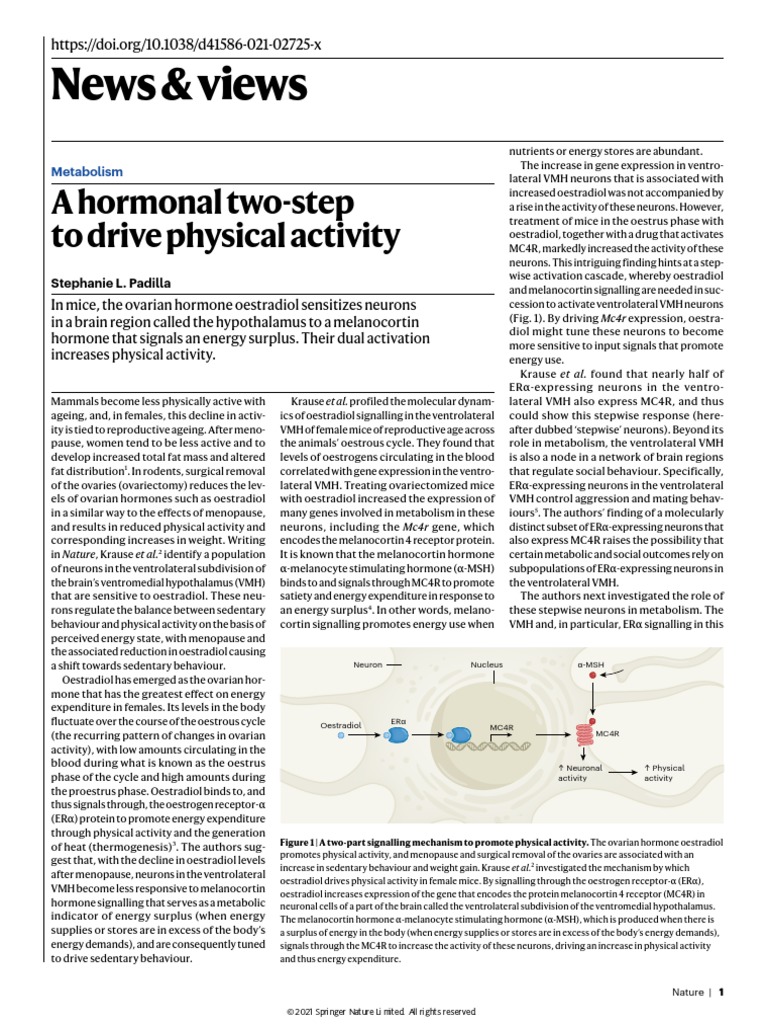 A Two-Step Hormone-Signalling Mechanism That Drives Physical Activity ...