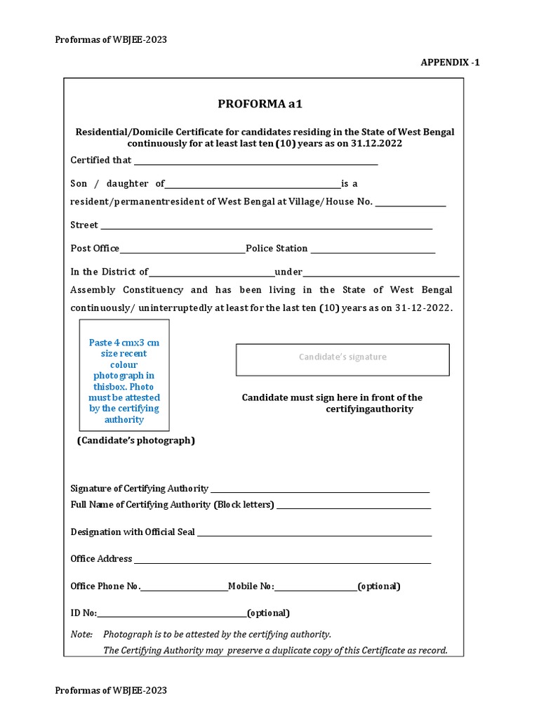 Domicile Certificate | PDF