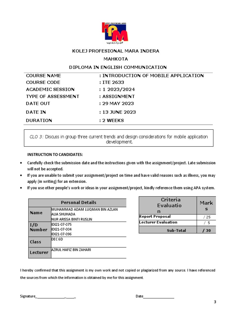 Ite Assignment Project | PDF | Android (Operating System) | Mobile App