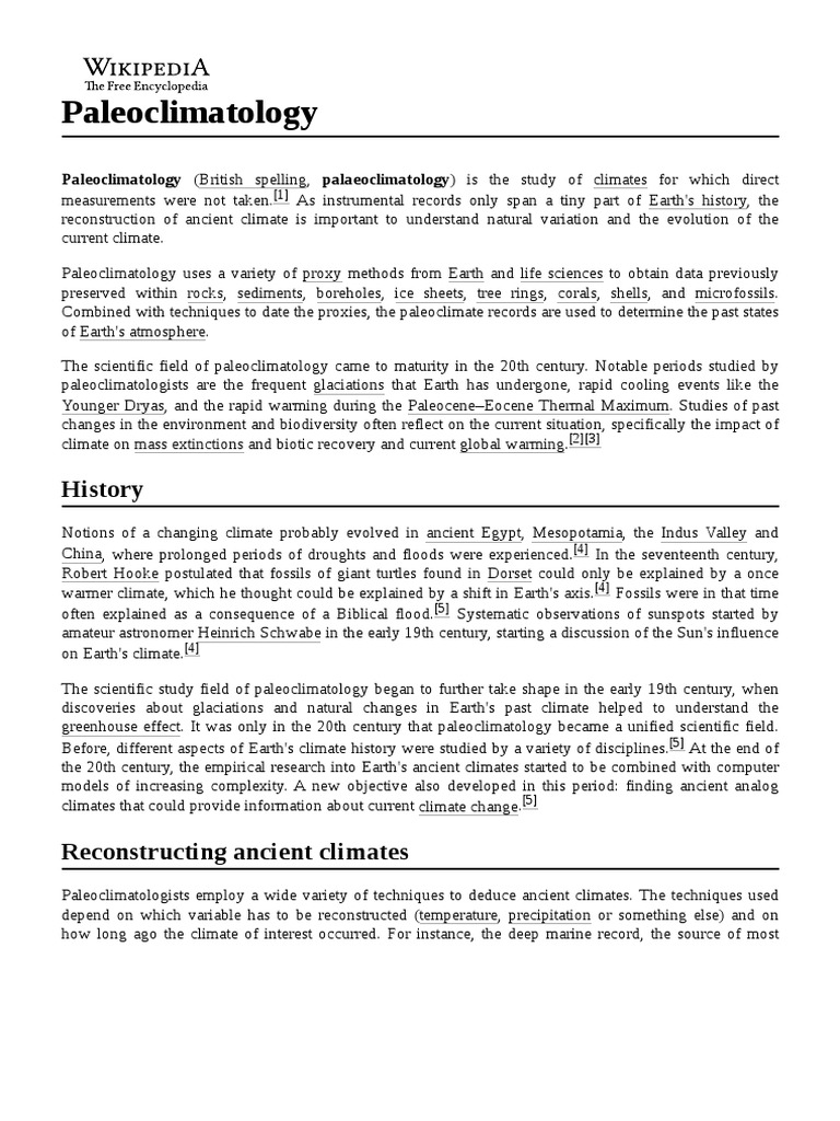 W Paleoclimatology | PDF | Atmosphere Of Earth | Climate