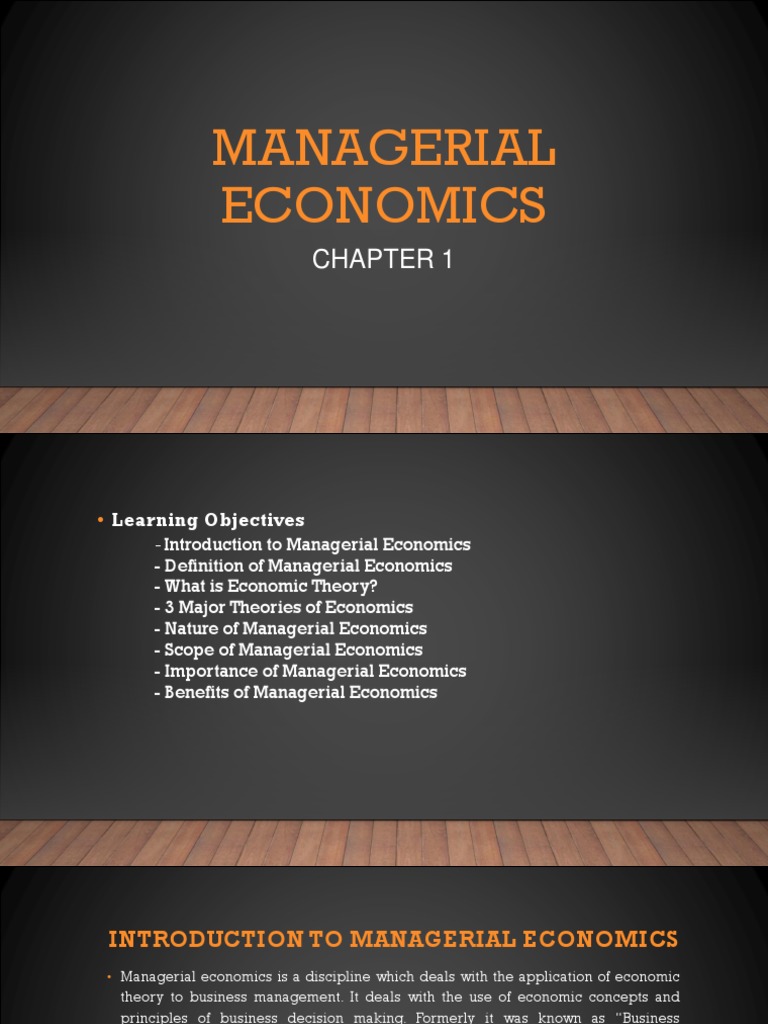 CHAPTER 1 Managerial Economics | PDF | Economics | Profit (Economics)