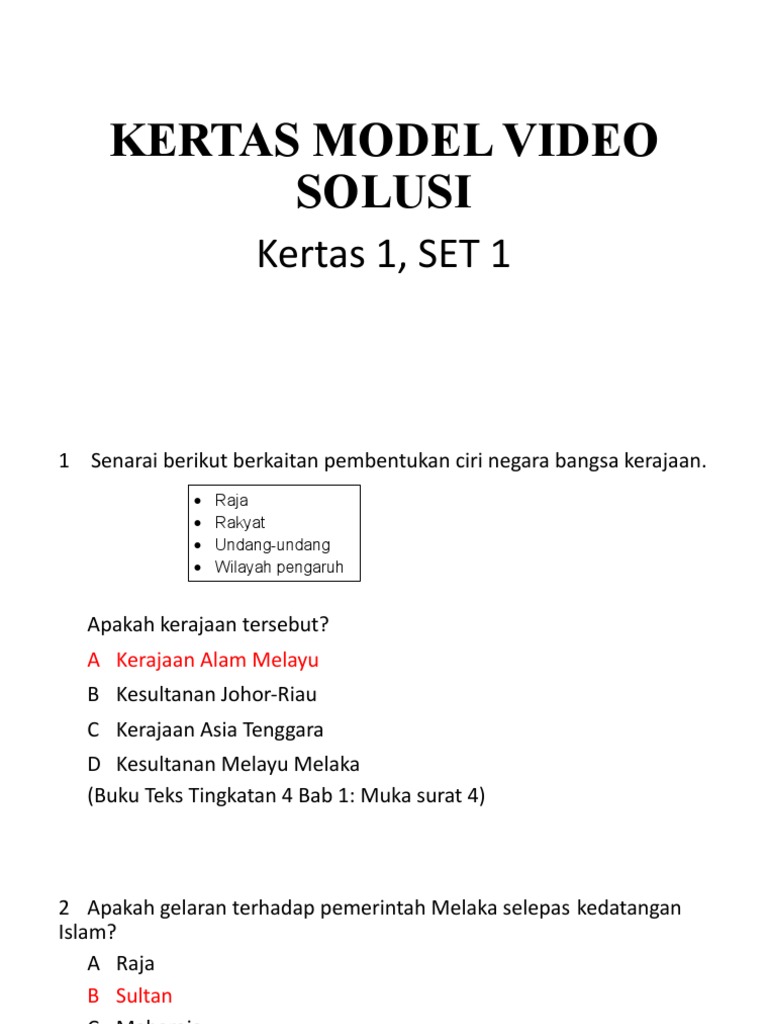 Kertas 1 (Set 1) | PDF