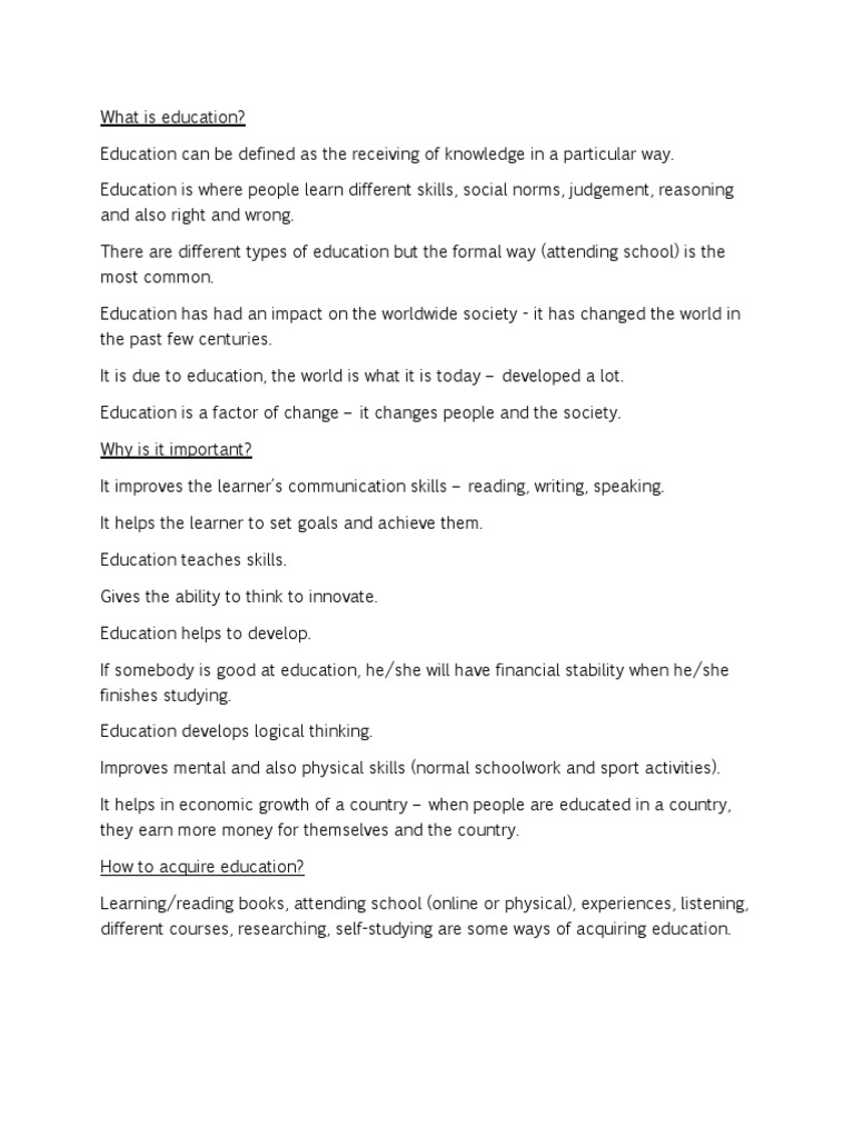 WHAT IS EDUCATION? | PDF