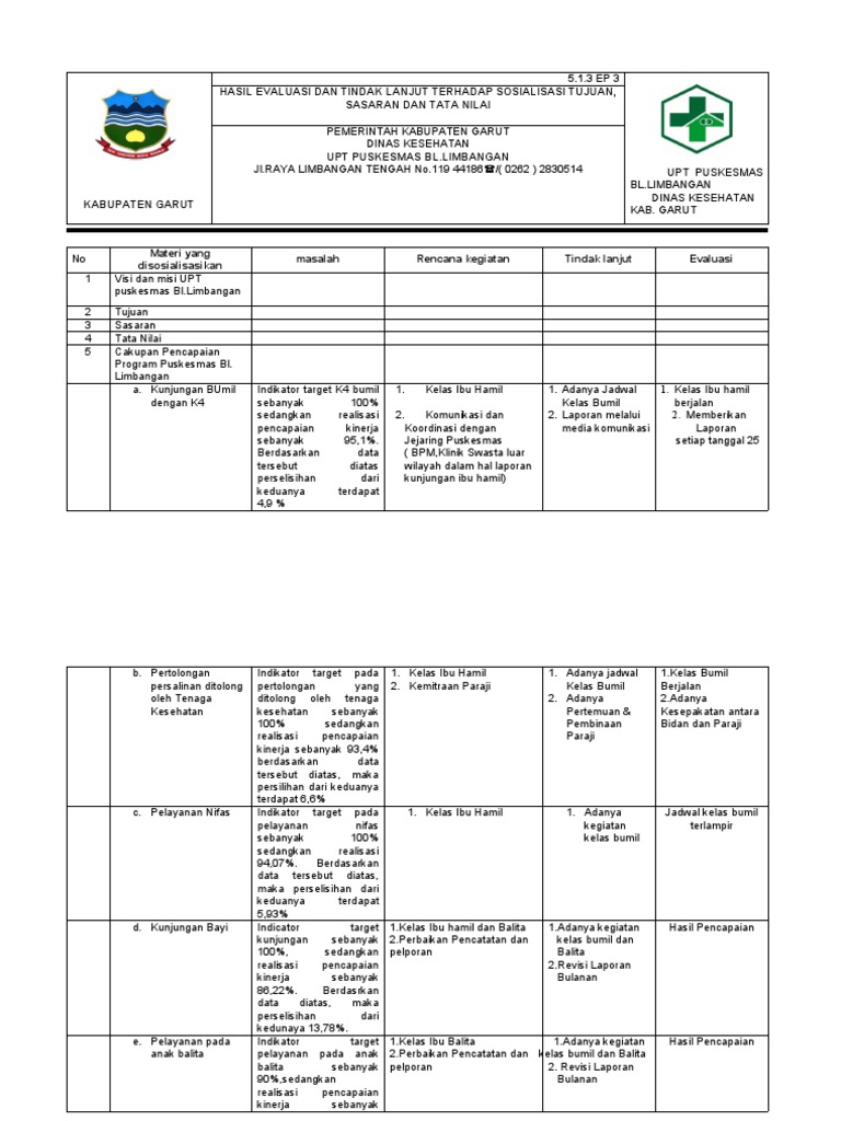 Evaluasi Program Puskesmas Garut 2023 | PDF