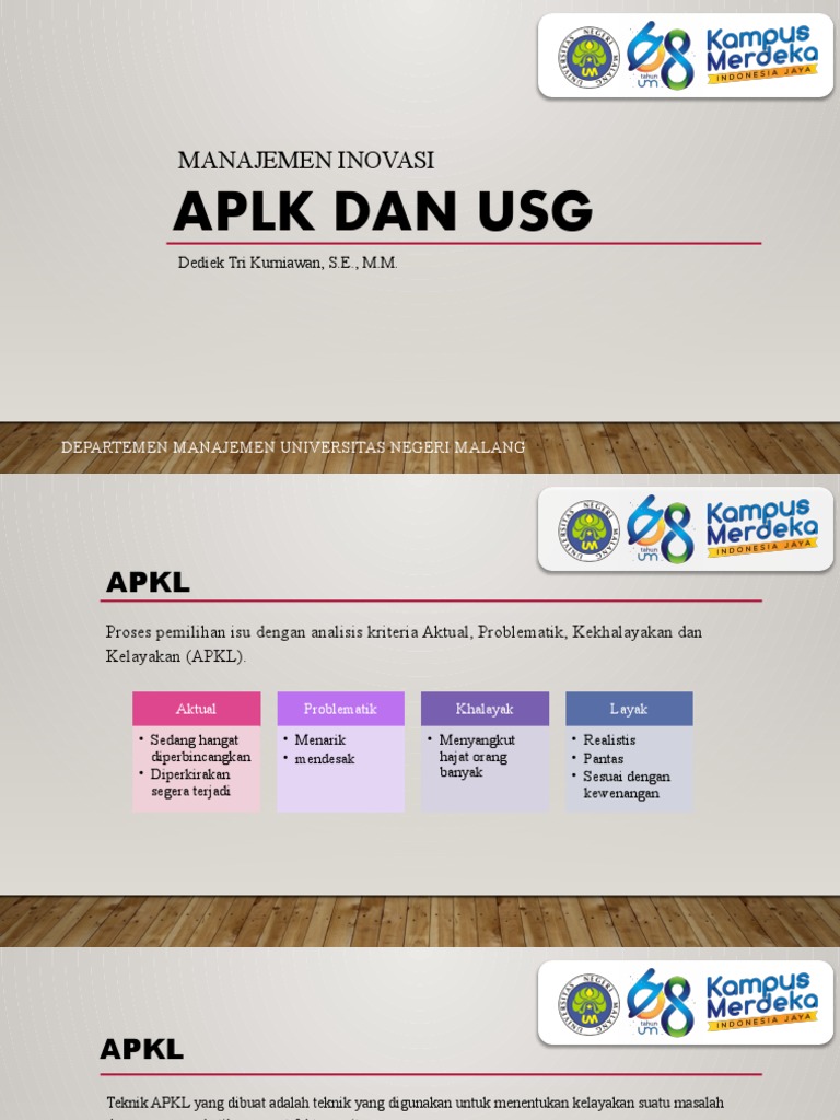 APLK Dan USG Manajemen Inovasi | PDF