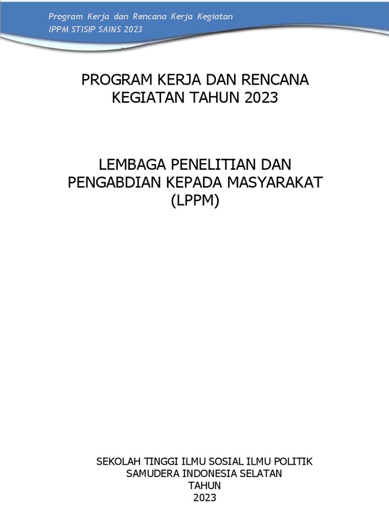 Proker LPPM Stisip 2023 | PDF