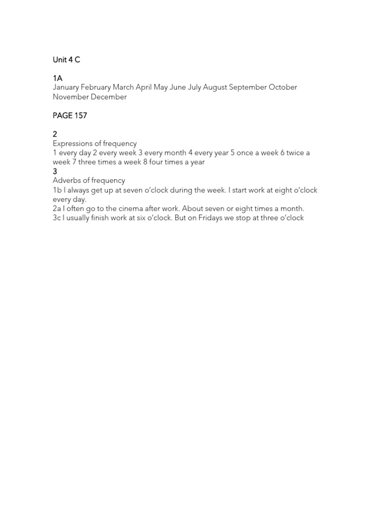 UNIT 4C Answer Key | PDF