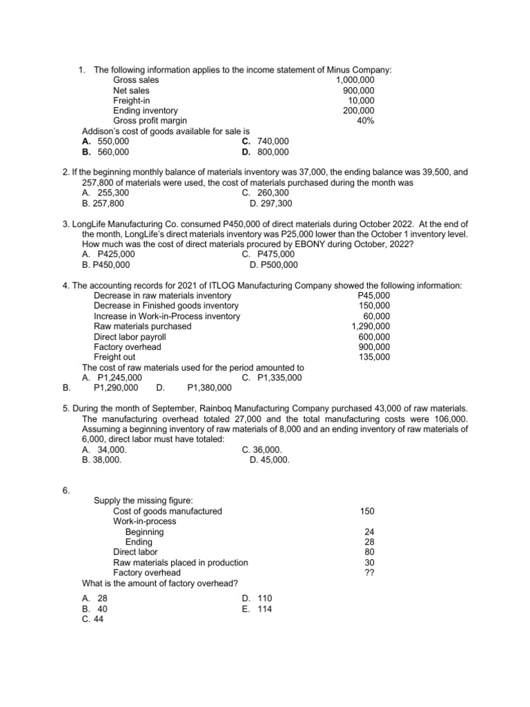 Quizzer Manufacturing | PDF