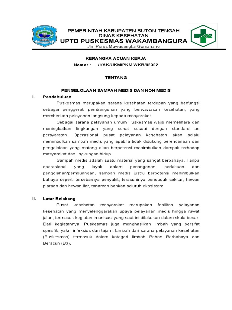 Kak Sampah Medis Dan Non Medis | PDF