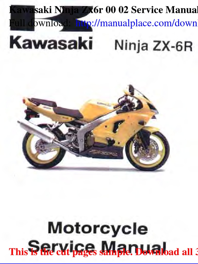 Kawasaki Ninja Zx6r 00 02 Service Manual | PDF