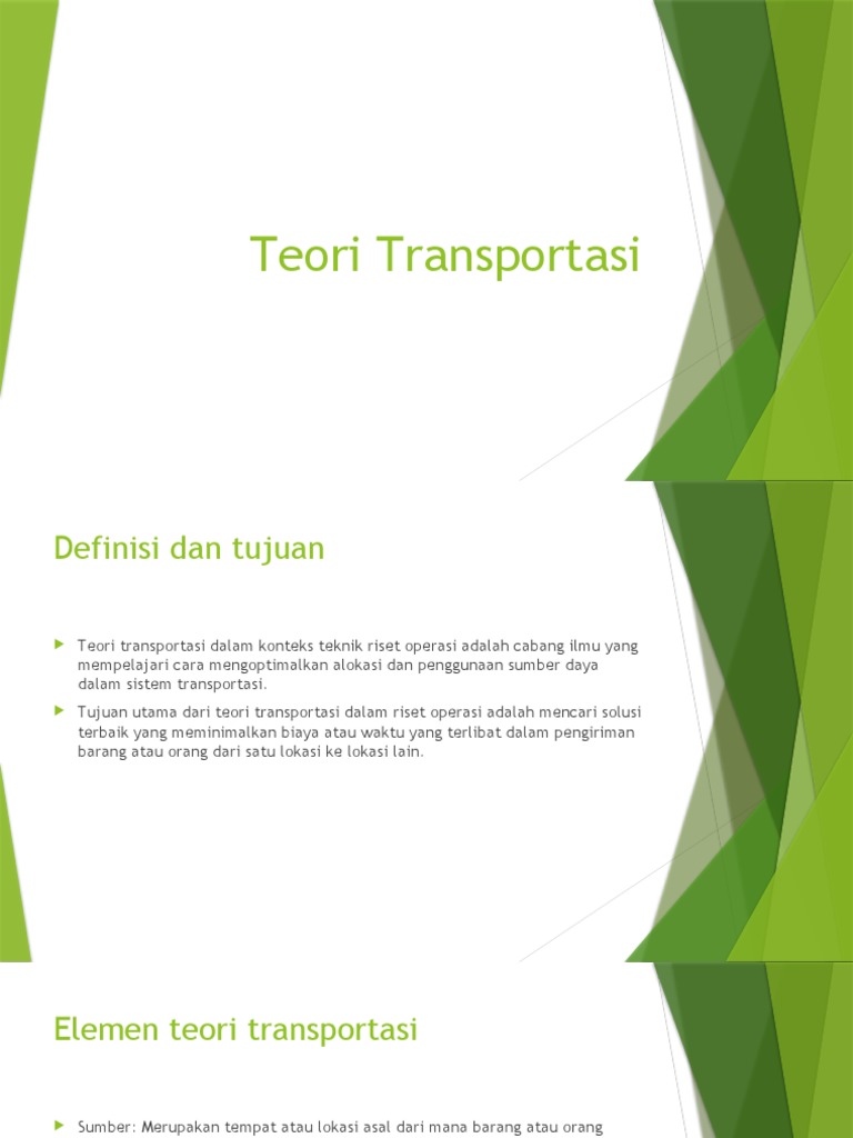 Teori Transportasi Optimal | PDF