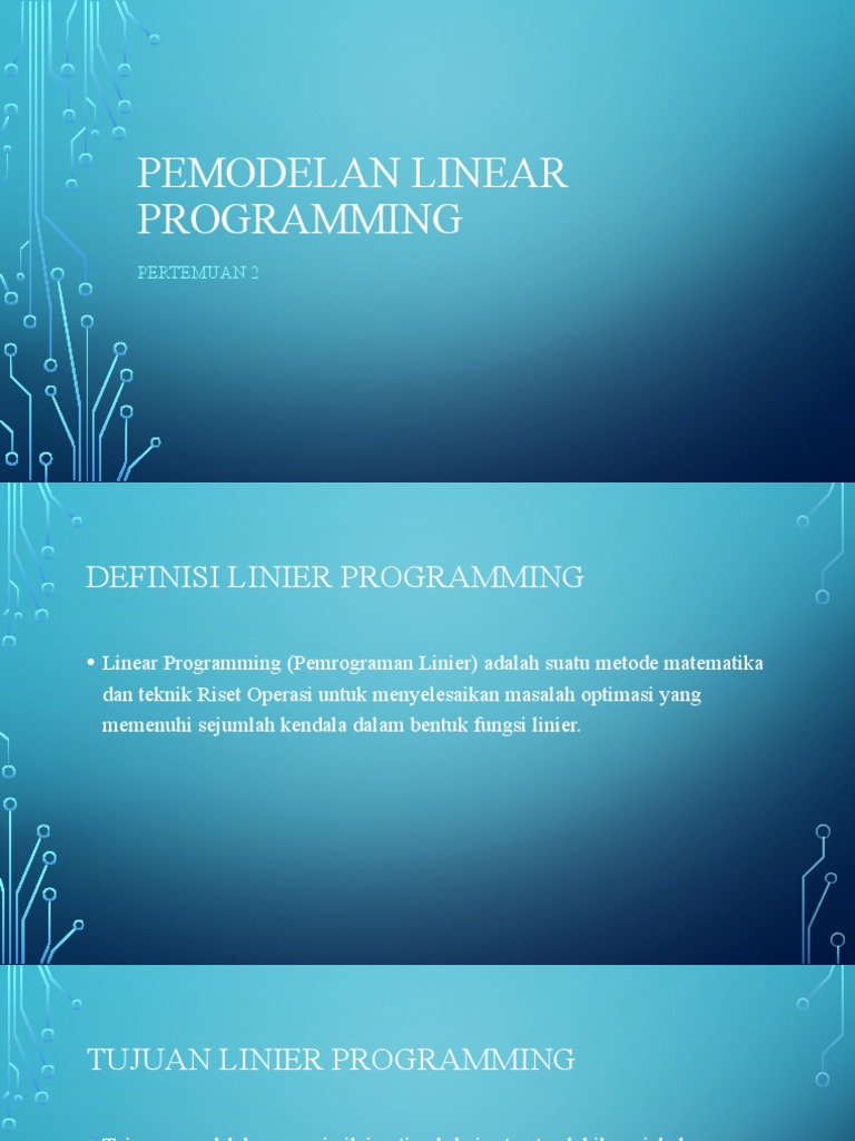 Pertemuan 2 Pemodelan Linear Programming | PDF