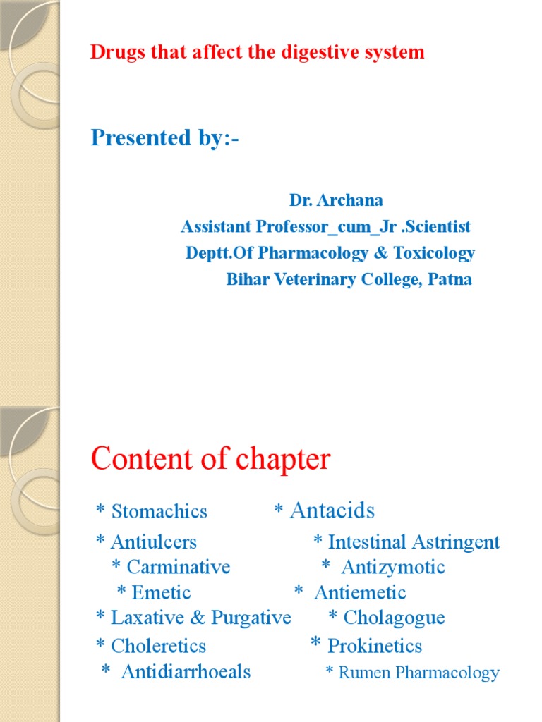 Drugs Acting On Digestive System | PDF