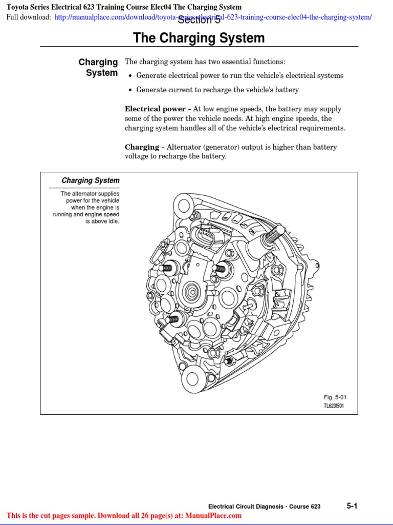 Toyota Series Electrical 623 Training Course Elec04 The Charging System | PDF