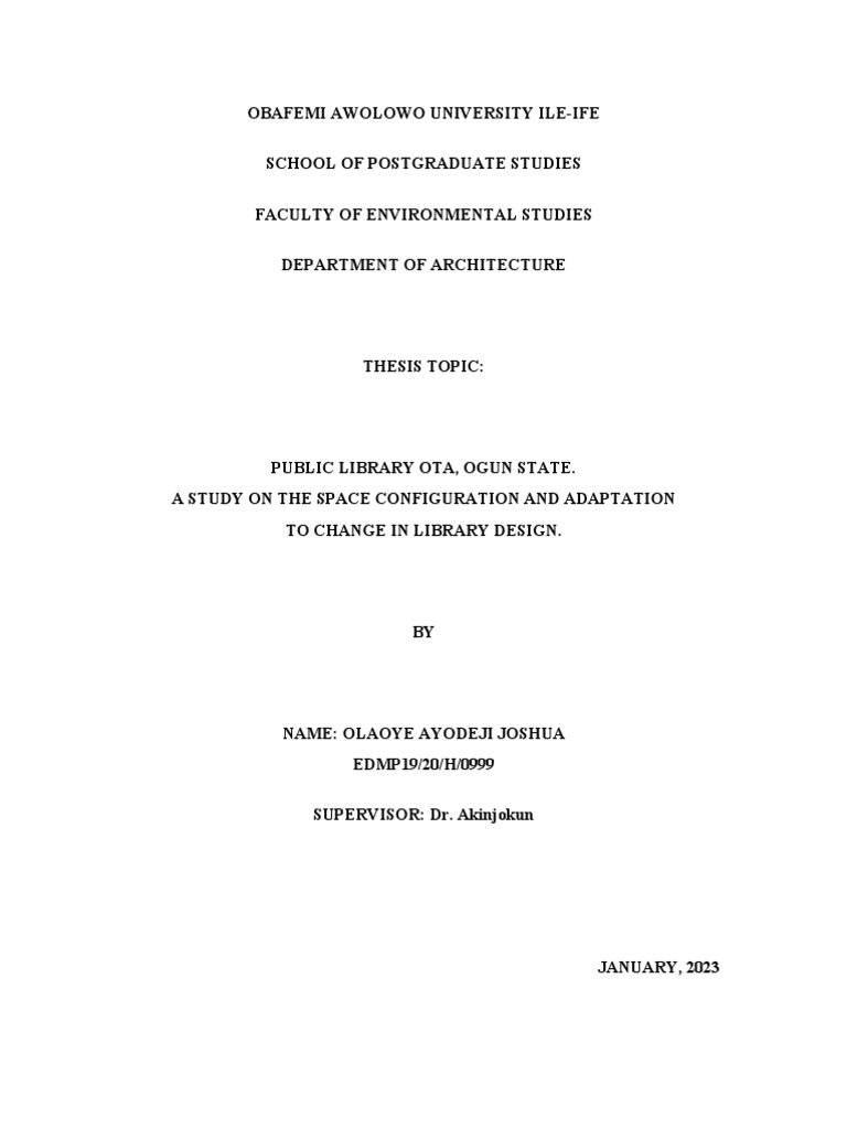 OAU Lib Thesis | PDF