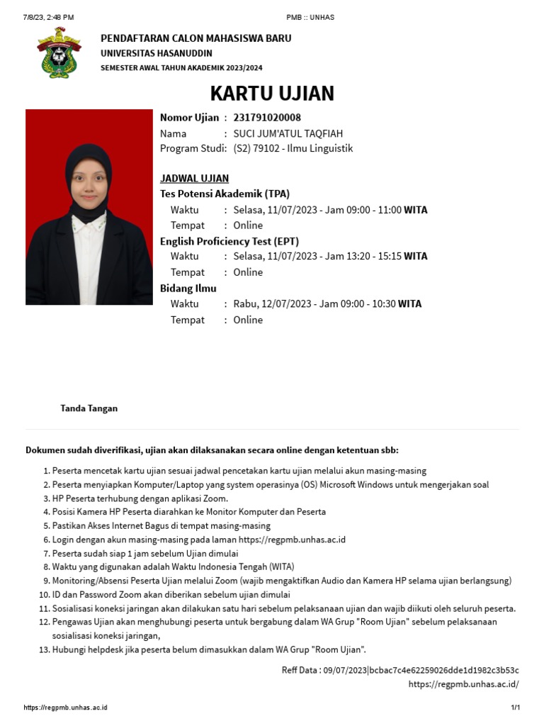 PMB - UNHAS Suci | PDF