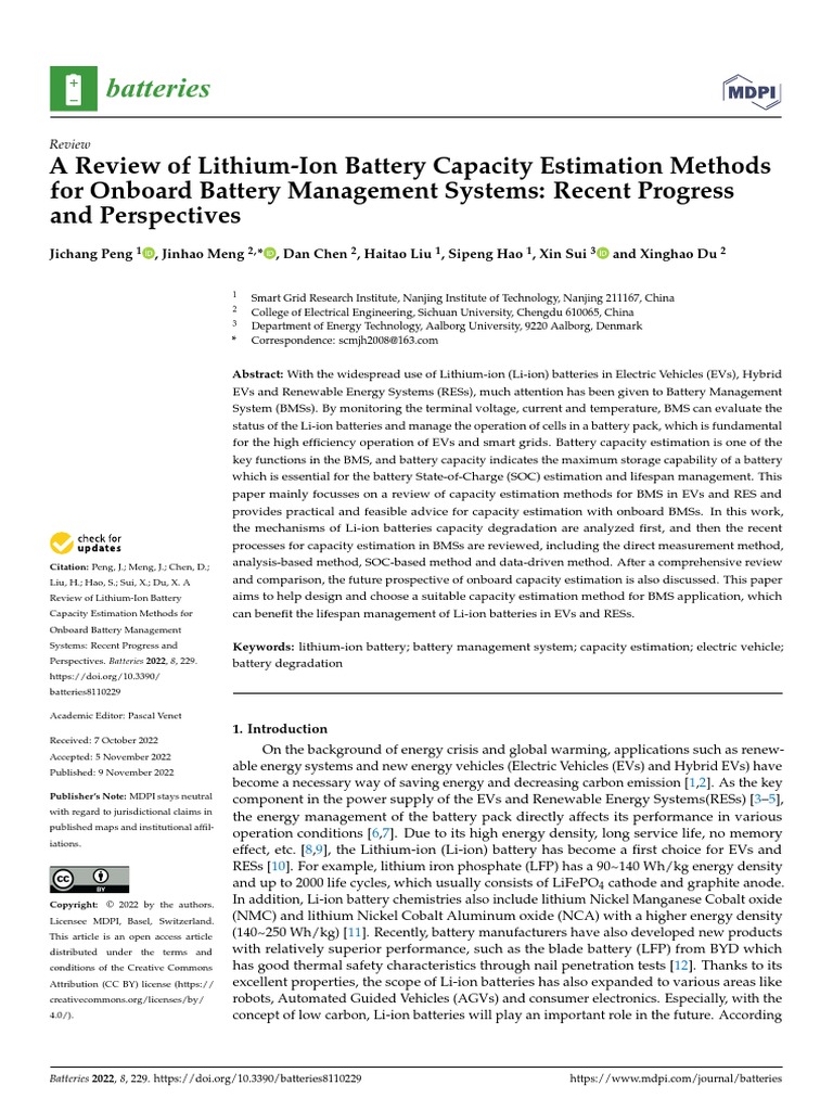 Battery Capacity Fade Estimator | PDF | Lithium Ion Battery | Electrical Engineering