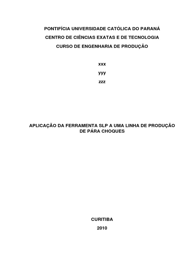 Modelo SLP - Projeto de Fabrica | PDF