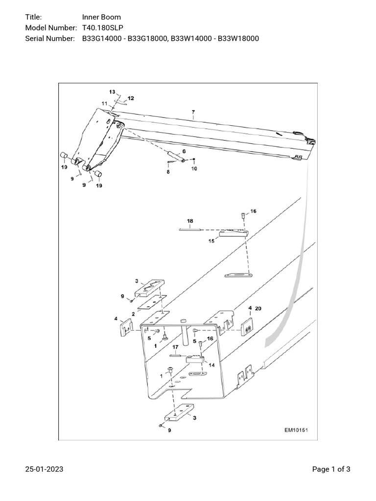 Inner Boom - T40.180SLP | PDF | Equipment | Metalworking