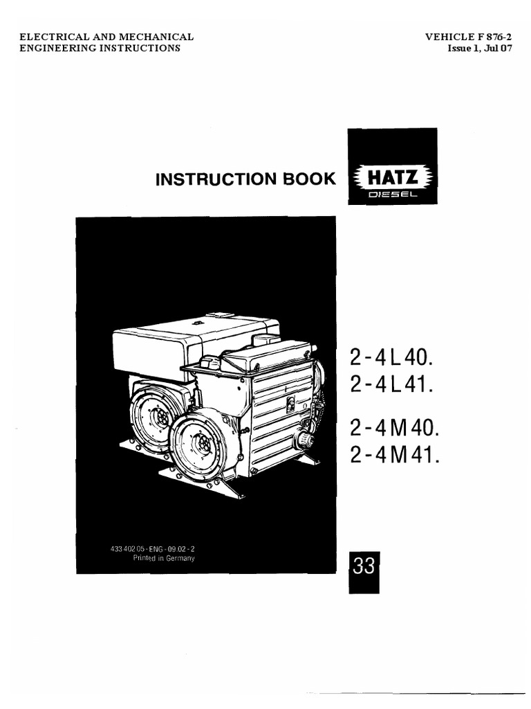 Hatz 2l40 - Series Operators | PDF | Vehicles | Electrification