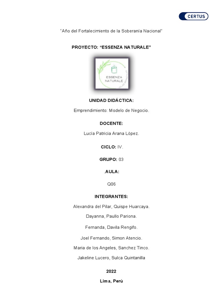 Proyecto Final Aa4 - "Essenza Naturale". | PDF | Estrés (biología) | Marketing