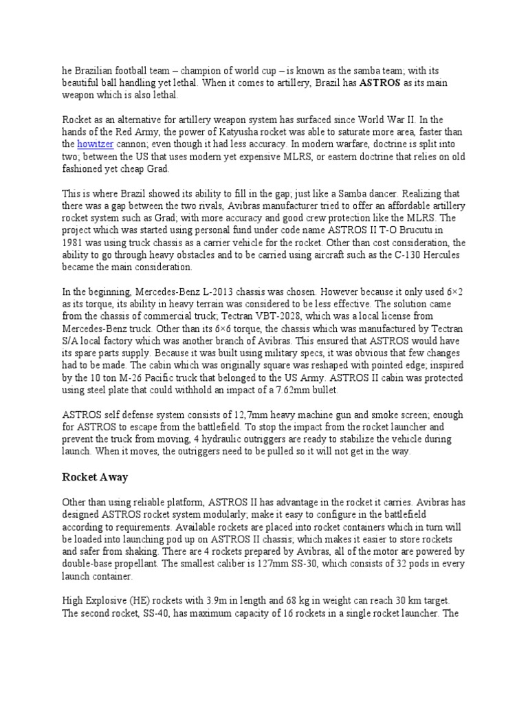 Astros Ii | PDF | Artillery | Rocket