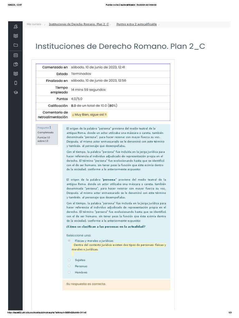 Puntos Extra 2 Autocalificable - Revisión Del Intento | PDF