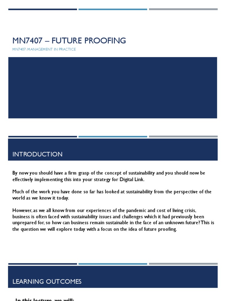 Lecture 8 - Future Proofing | PDF | Strategic Management | Economies