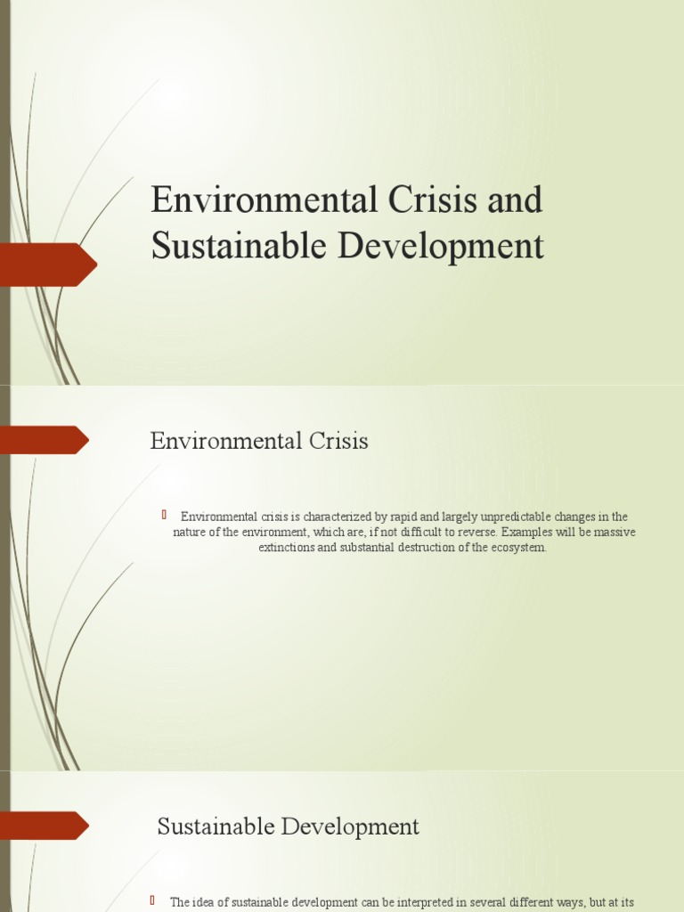 Environmental Crisis and Sustainable Development | PDF | Natural ...