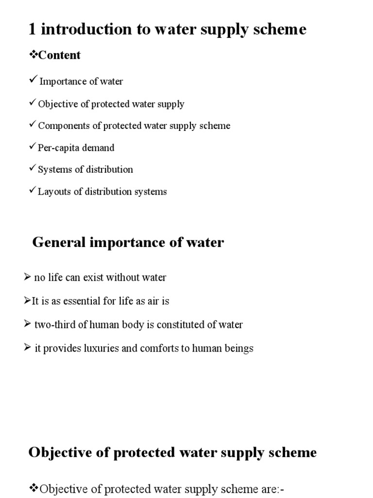 1 Introduction To Water Supply Scheme | PDF