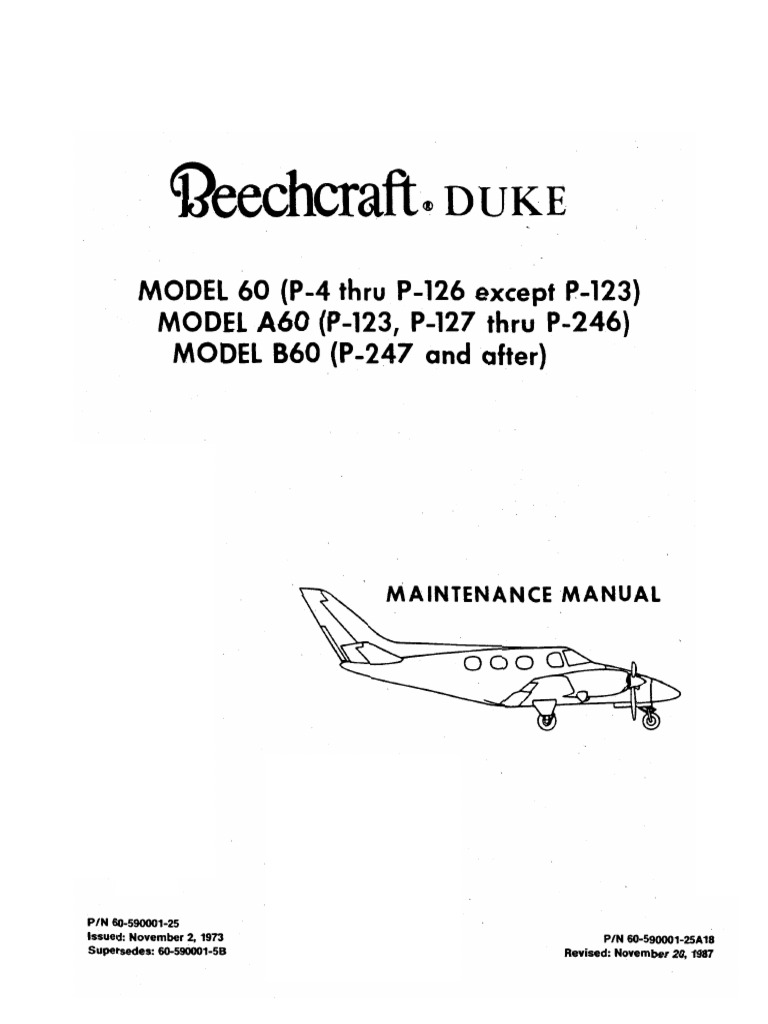 Beechcraft Duke | PDF | Vehicle Parts | Manufactured Goods