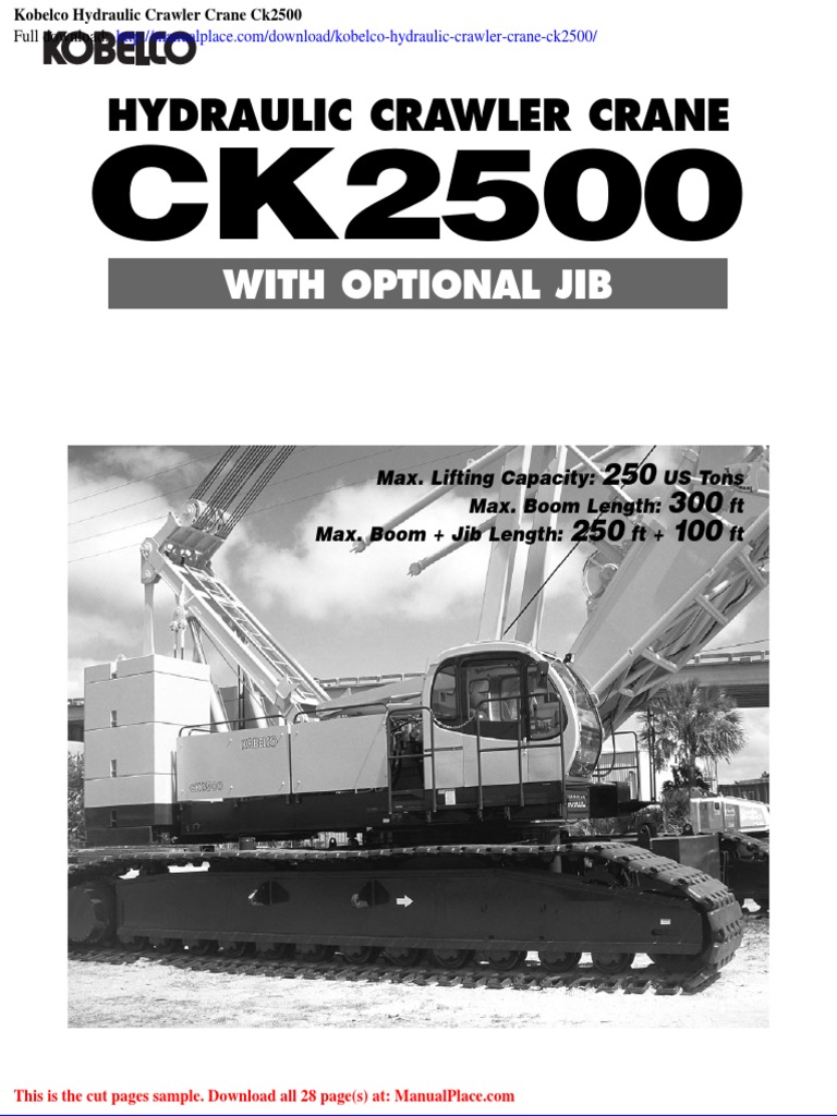 Kobelco Hydraulic Crawler Crane Ck2500 | PDF