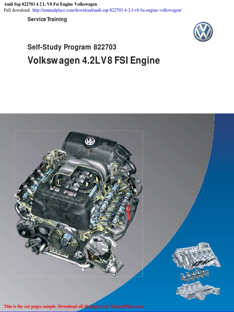 Audi SSP 822703 4 2 L v8 Fsi Engine Volkswagen | PDF | Fuel Injection ...