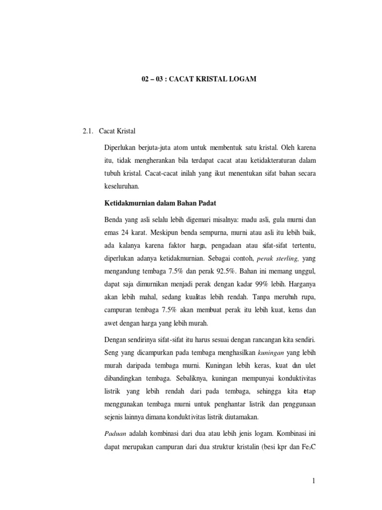 02-03 Cacat Kristal Logam | PDF