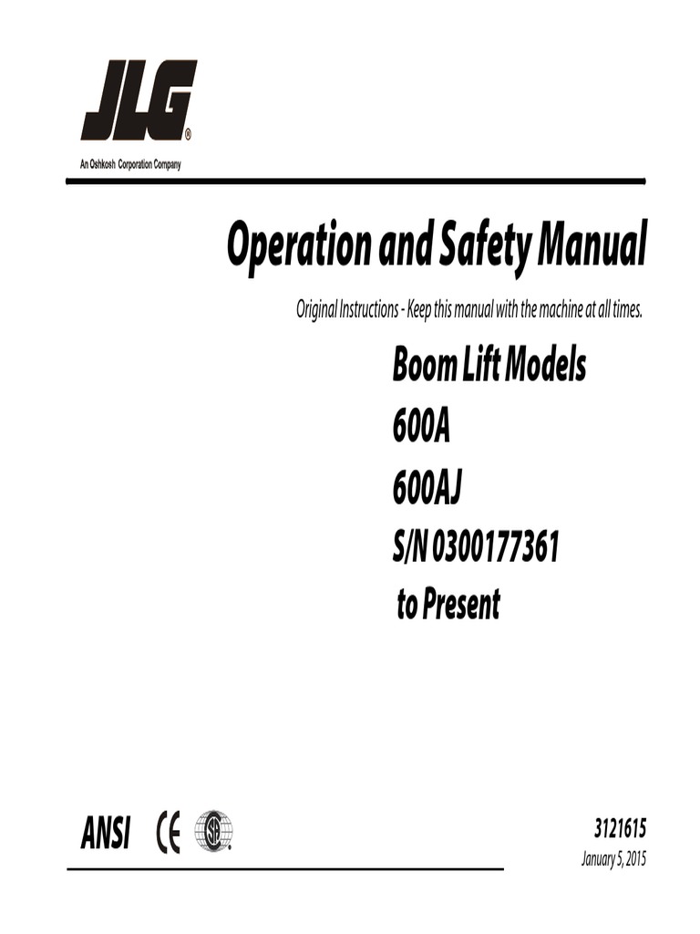JLG 600a 600aj Operation Safety Manual | PDF | Safety | Gasoline