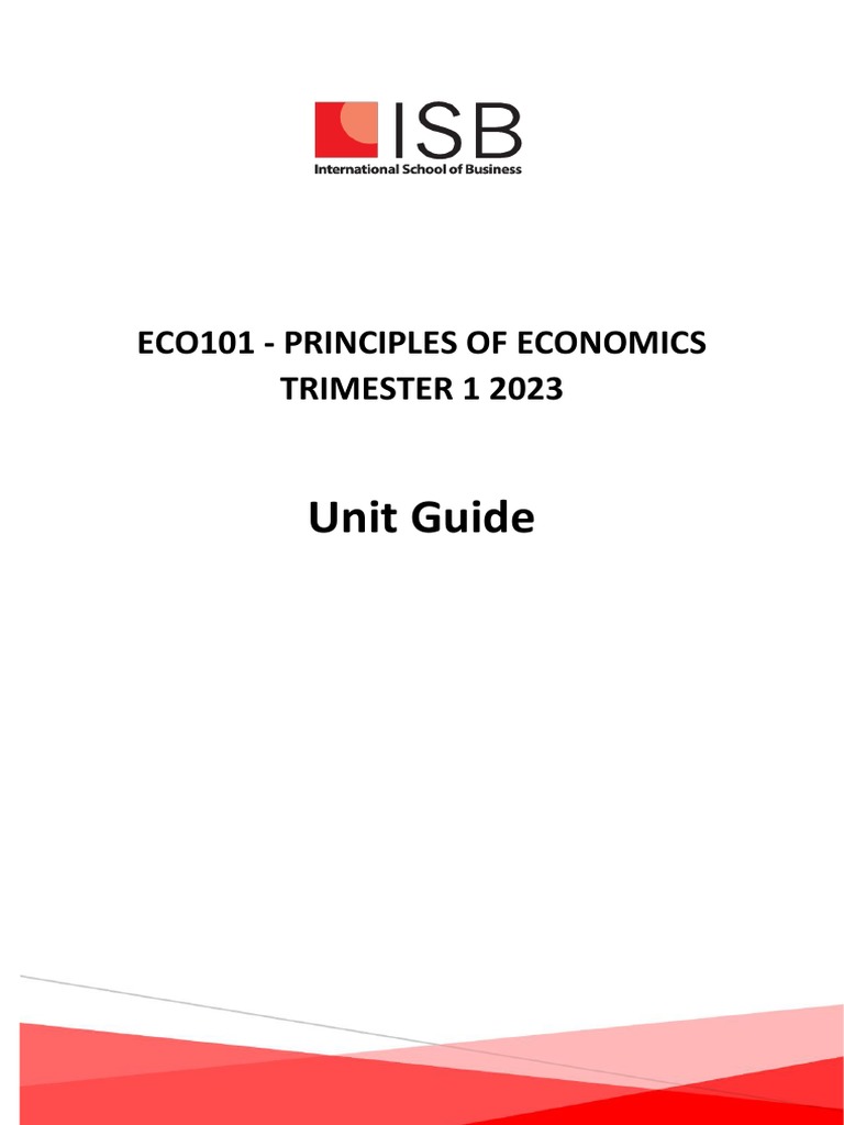 ECO101 POE - UEH-ISB - T1 2023 - Unit Guide - Dr Phạm Tiết Huy | PDF
