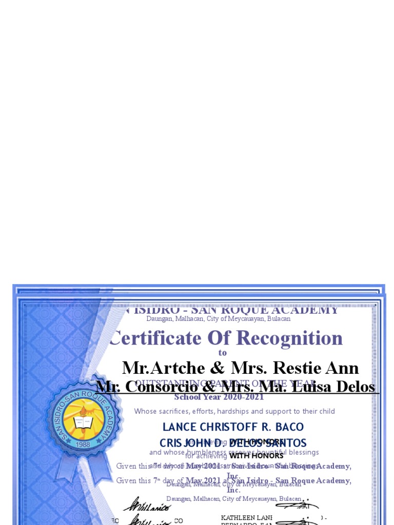 Outstanding Parent Award 2021 | PDF