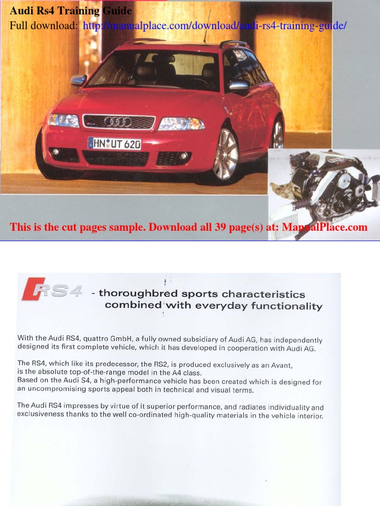 Audi Rs4 Training Guide | PDF | Business | Technology & Engineering