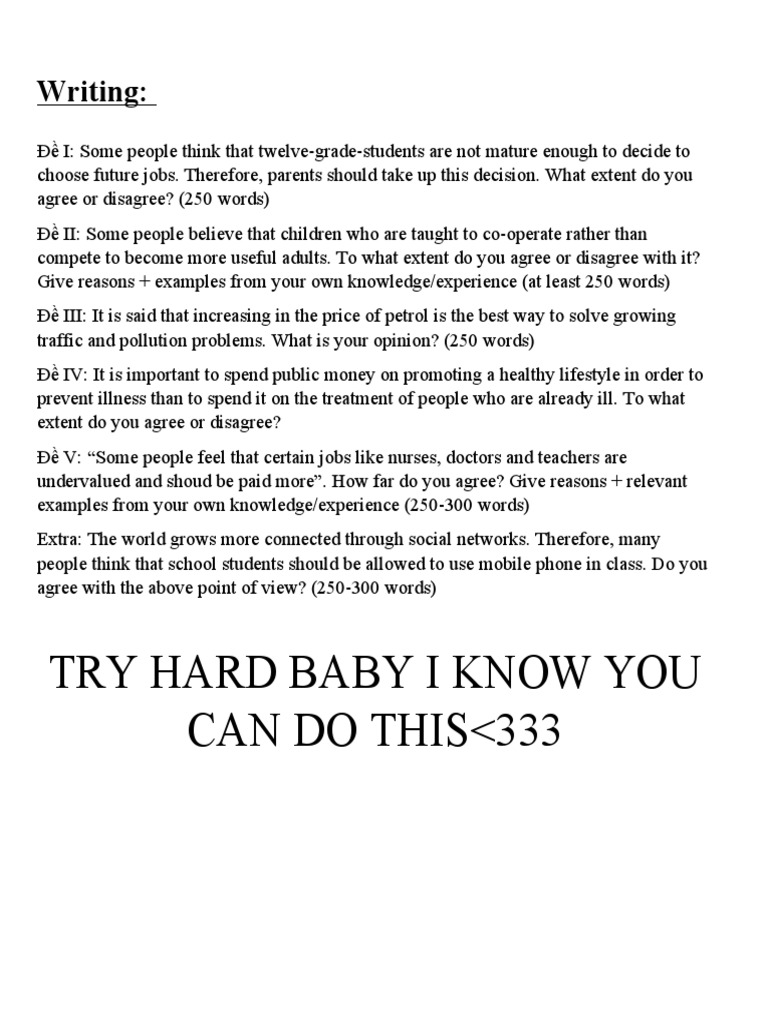 đề writing hay | PDF