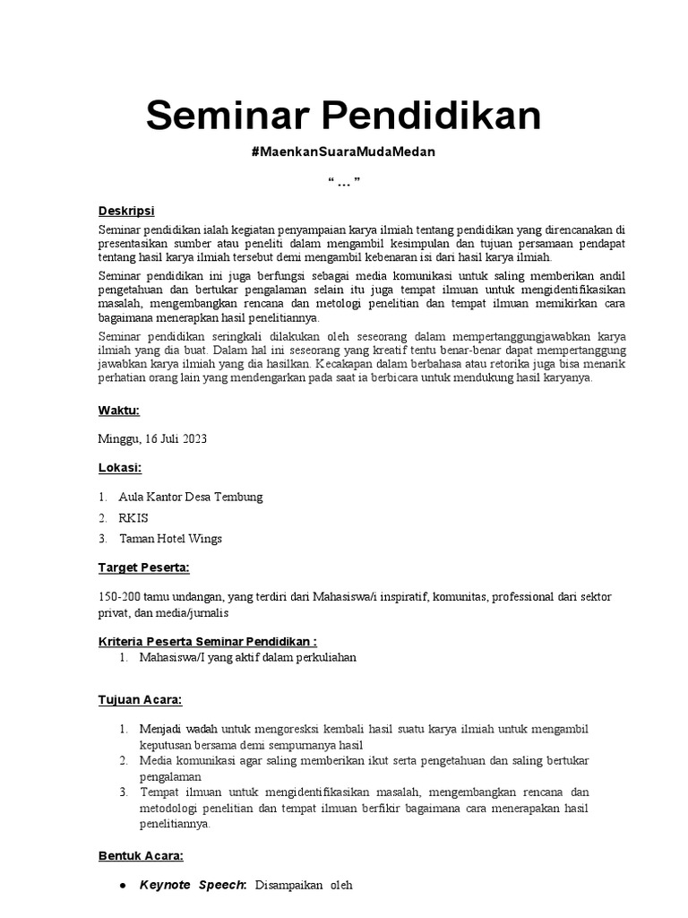 Proposal Seminar Pendidikan | PDF