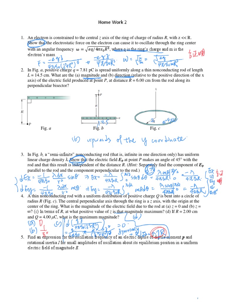 Electrostatics and Electric Fields Problems | PDF | Teaching Methods & Materials