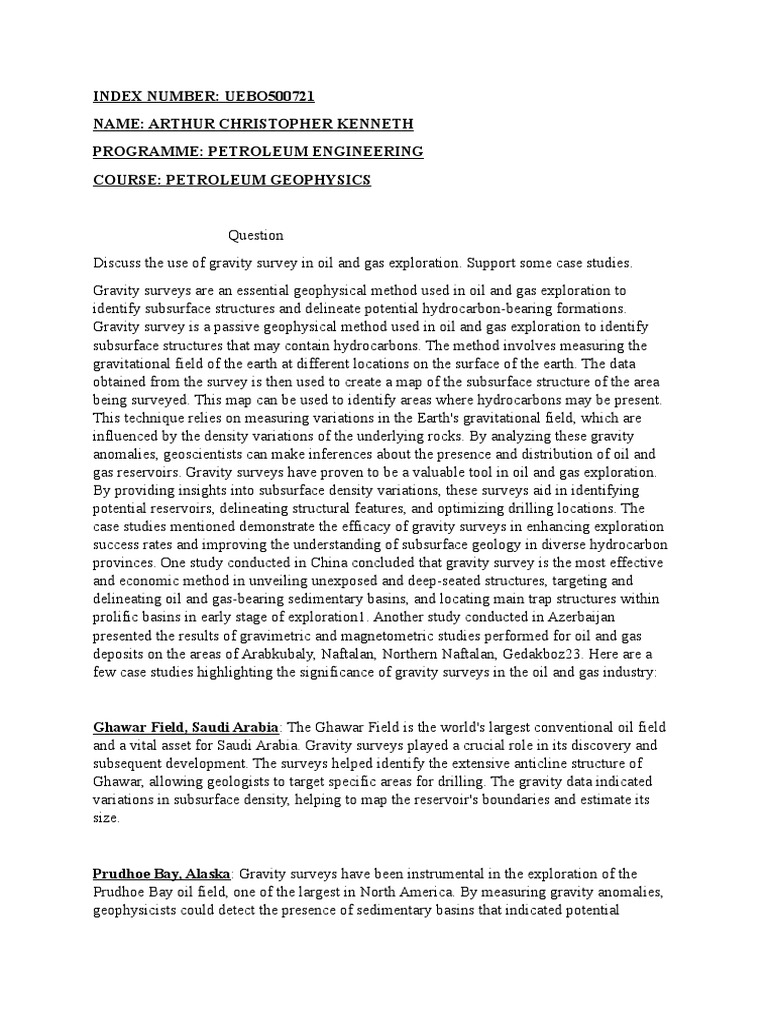 Geophysics Assignment 2 | PDF | Petroleum Reservoir | Petroleum