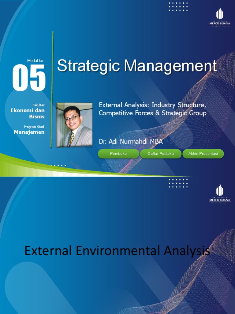 Strategic Management: External Analysis: Industry Structure ...