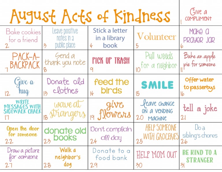 August Acts of Kindness PDF 1 | PDF