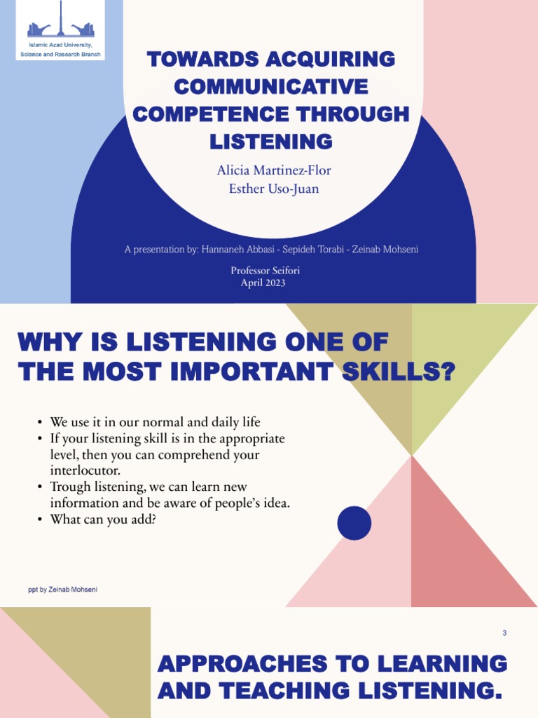 Towards Acquiring Communicative Competence Through Listening Autosaved ...