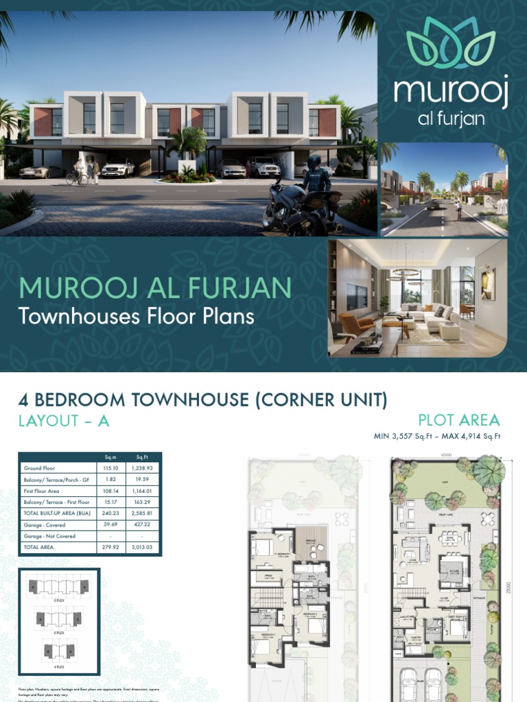 Murooj Al Furjan Townhouse Floor Plans | PDF