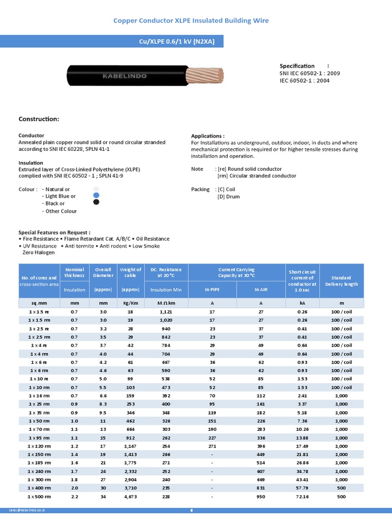 Copper XLPE Insulated Building Wire | PDF | Electrical Conductor ...