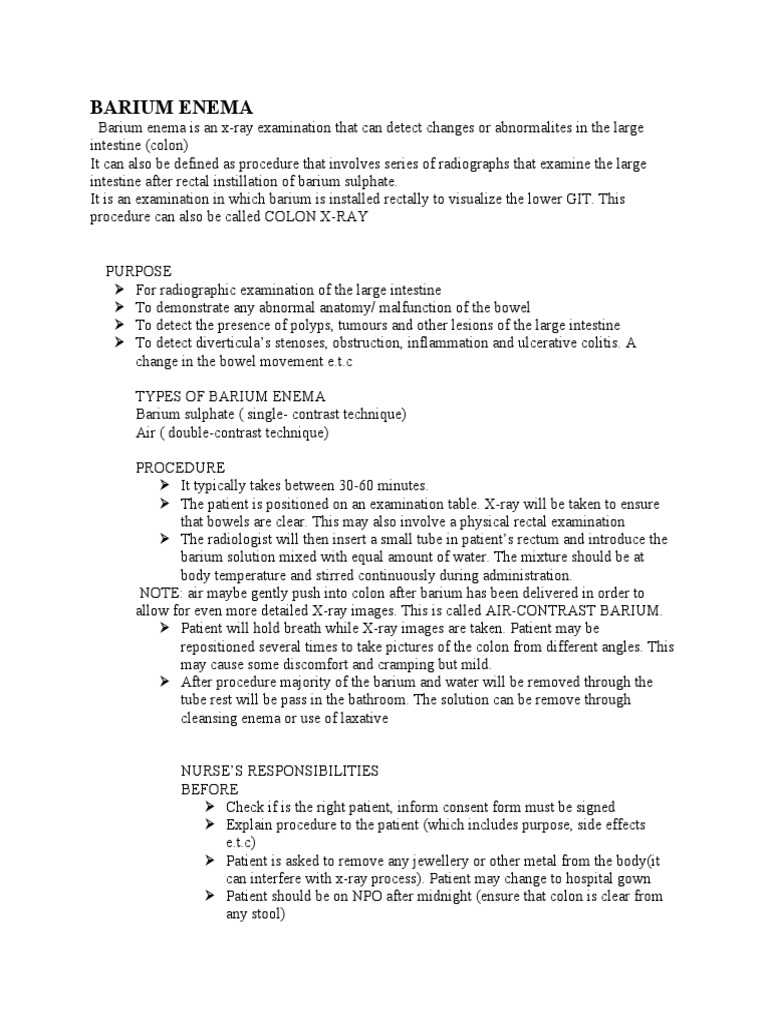 Barium Enema | PDF | Causes Of Death | Digestive Diseases